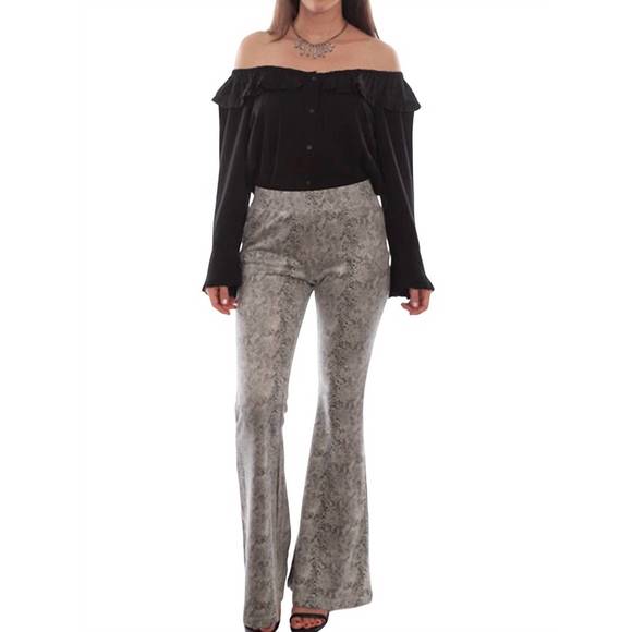 Scully | Pants & Jumpsuits | New Scully Snake Bell Bottom Pant In Black ...